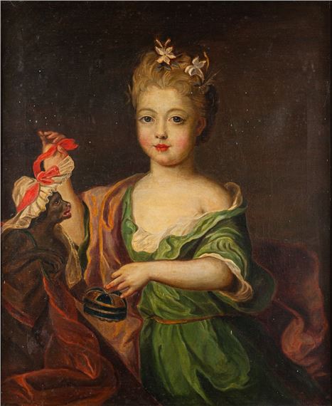Jean-Marc Nattier | Portrait of a young girl in green dress with her ...