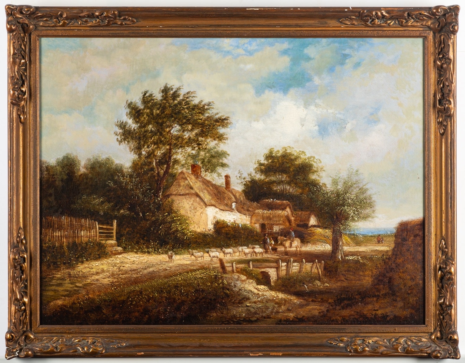 William Henry Yates | Shepherd with his flock in front of a cottage ...