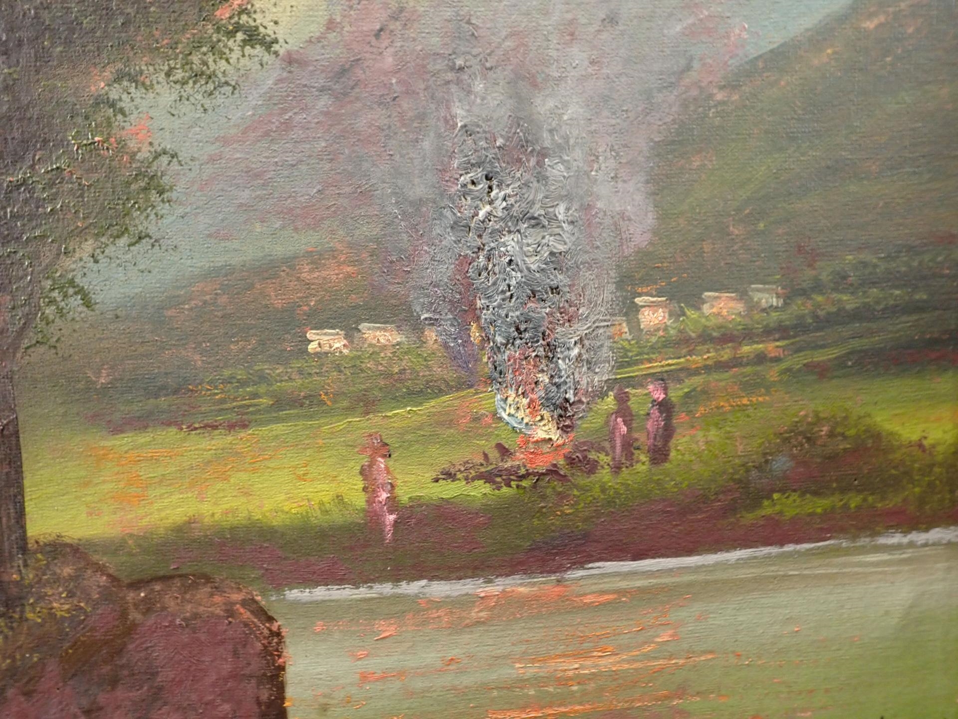 Frédèric Fiebig | Paysage animé Le Cadre porte un plaque FIEBIG non ...