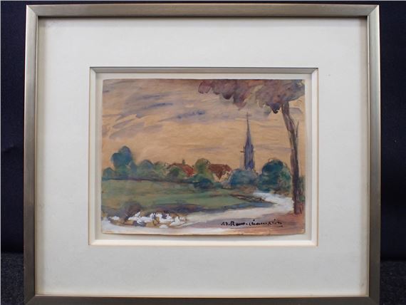 Joseph Victor Roux-Champion | Vue de la rivière devant le village ...