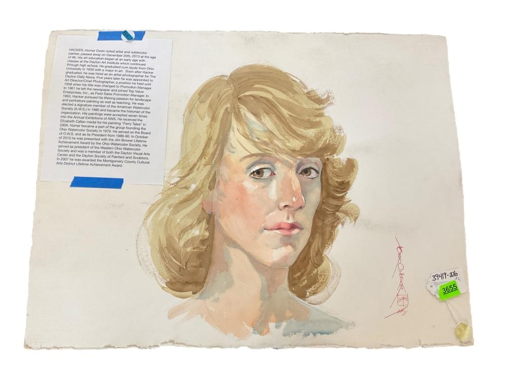 Homer Hacker | Unframed Watercolor By Homer Hacker 22” x 30 | MutualArt