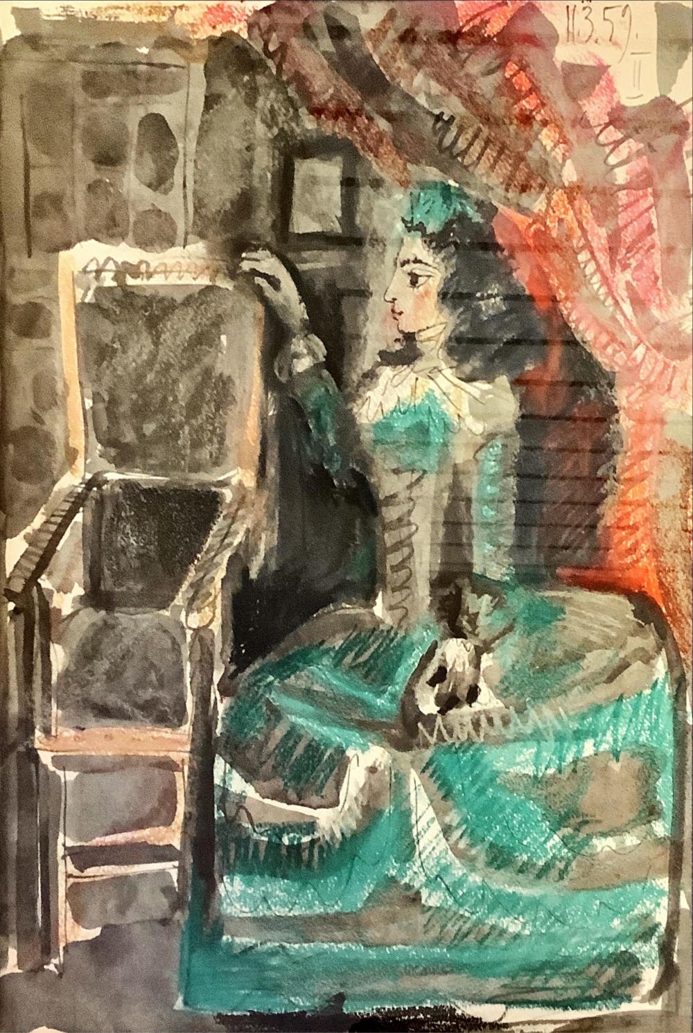 Pablo Picasso | Jacqueline Roque in a Green Dress (1961) | MutualArt