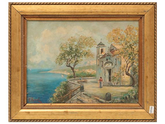 Franco Rispoli | View with church and girl | MutualArt