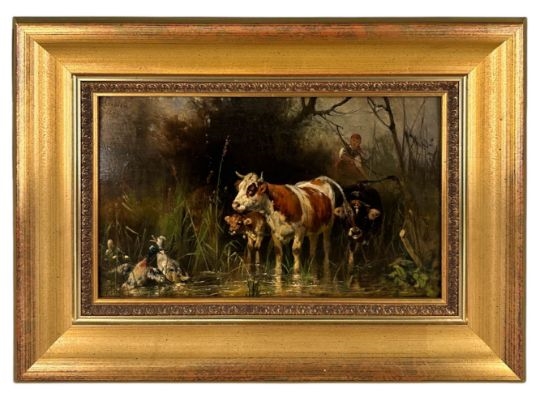 Otto Gebler | Hirtenjunge mit seiner Herde 1877 (1877) | MutualArt