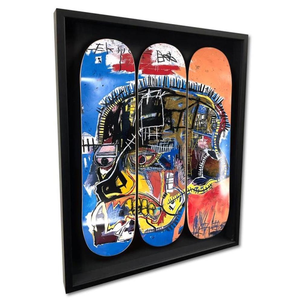Jean-Michel Basquiat | Skull Framed Skateboard Triptych | MutualArt