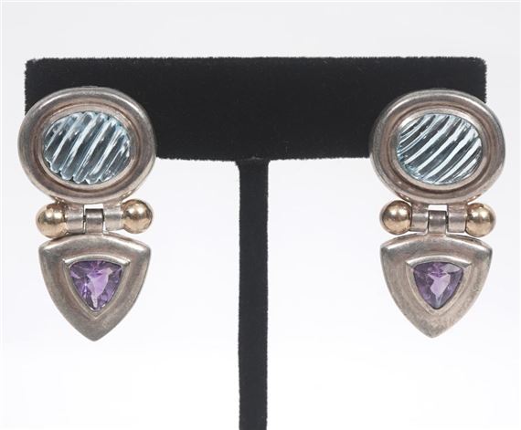 David Yurman | David Yurman Sterling Topaz Amethyst Earrings | MutualArt