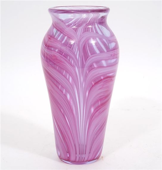 John Lotton | John Lotton Pink Swirl Studio Art Glass Vase (1996 ...