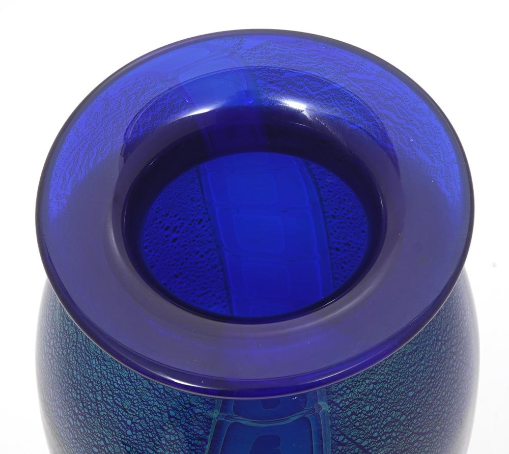 Robert Eickholt | Robert Eickholt Blue & Gold Studio Art Glass Vase ...