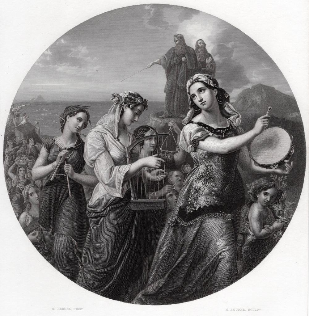 Wilhelm Hensel | WILHELM HENSEL 1800s Religious Engraving Miriam Framed ...