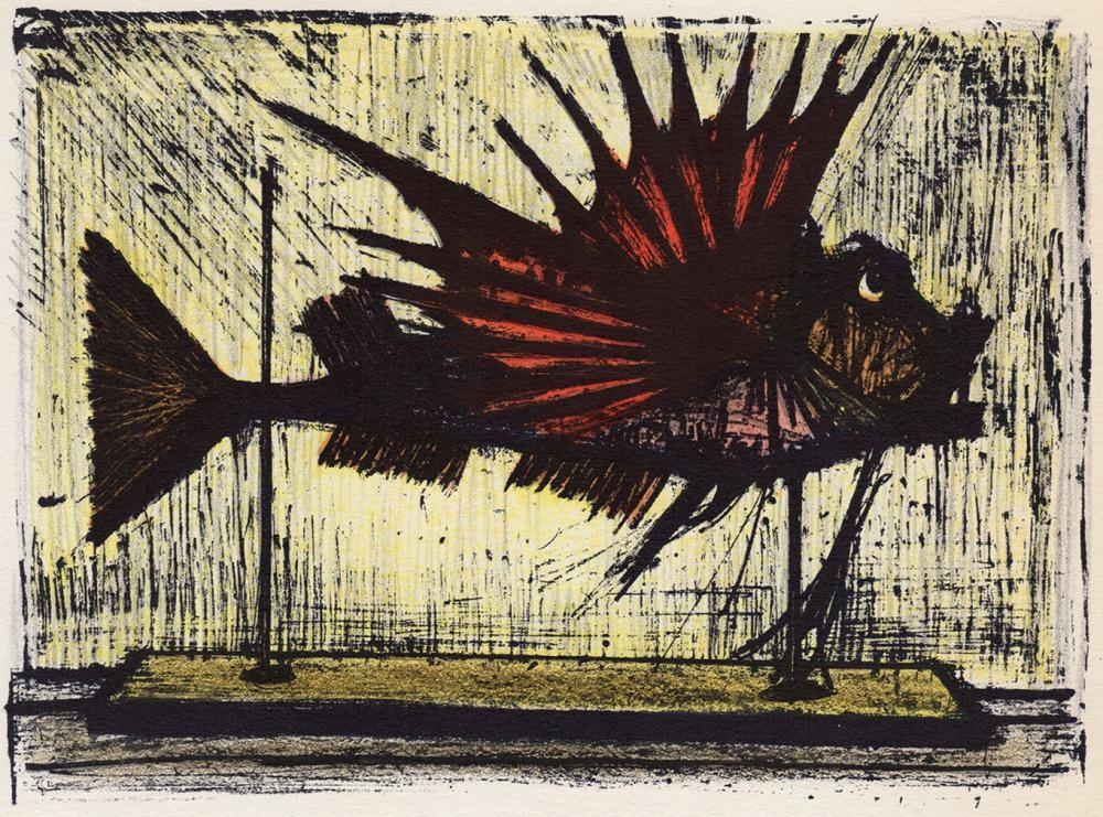 Bernard Buffet | Bernard Buffet Hogfish 1967 lithograph | MutualArt