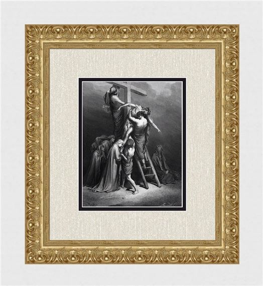 Gustave Doré | 1800s Gustave DORE'S BIBLE Woodcut The Descent from the ...