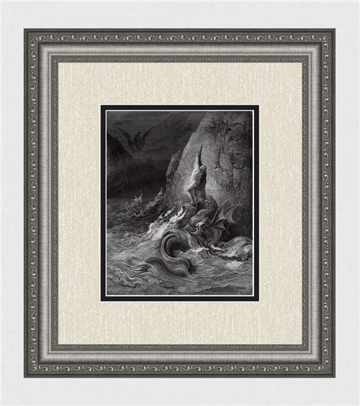 Gustave Doré | Gustave DORE 1800s Woodcut Ruggiero comes to Angelica's ...