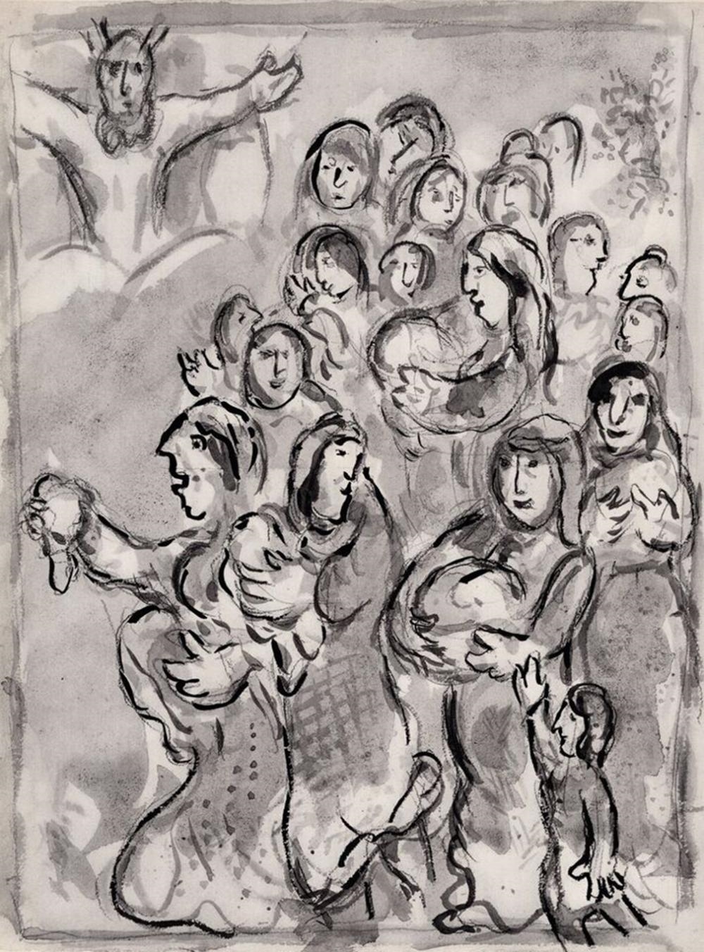 Marc Chagall | 1960 Marc CHAGALL Religious Print The Women's Offering ...