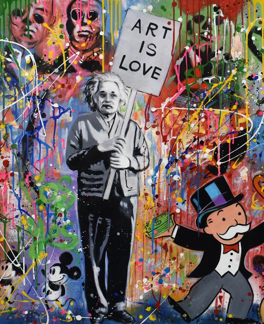 Sintek | Sintek Pop Art Painting Mixed Media Art is Love 40 x 60 inches ...