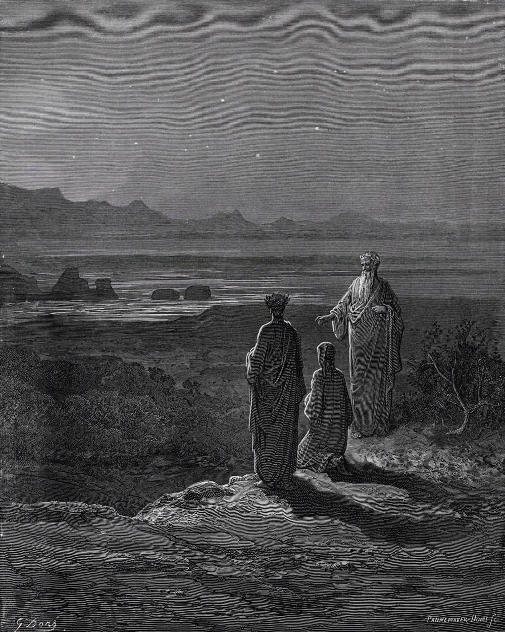 Gustave Doré | 1800s GUSTAVE DORE Divine Comedy Wood Engraving The Poet ...