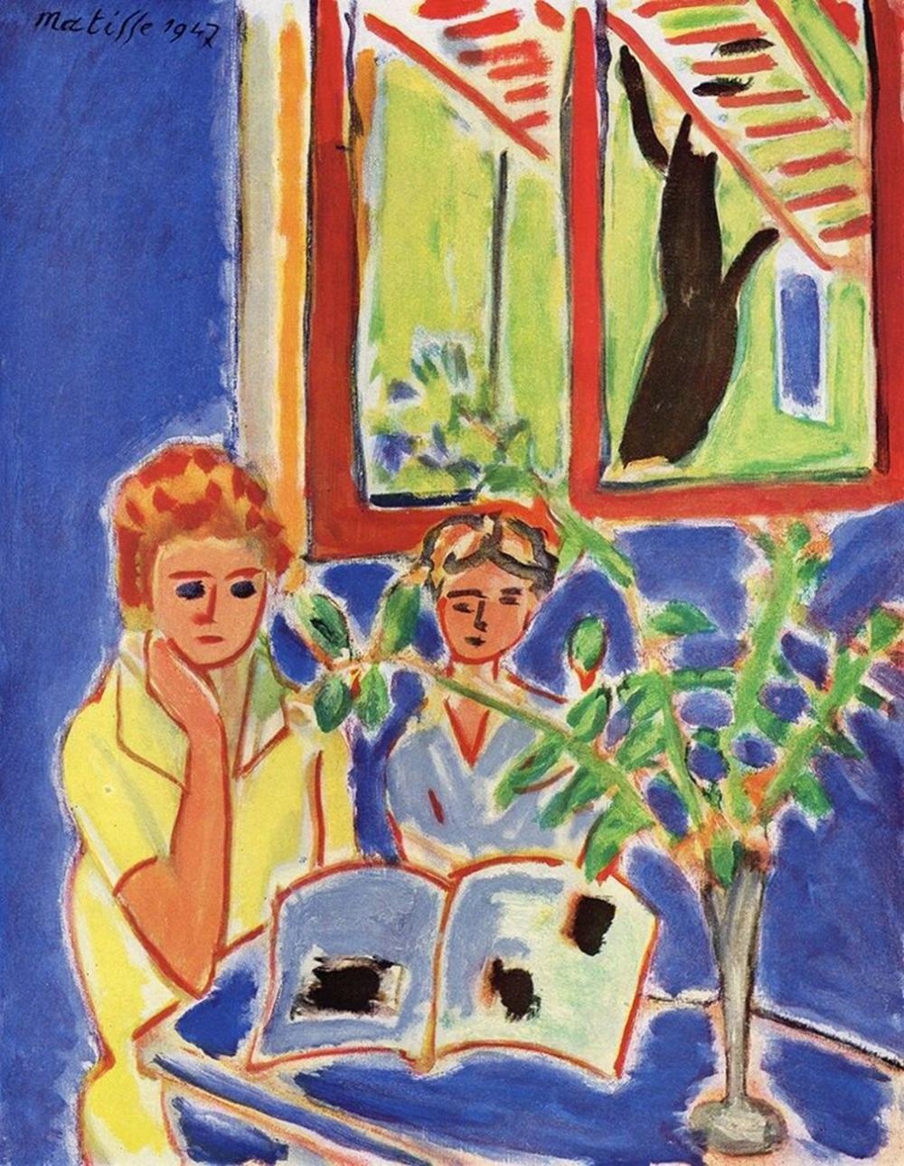 Henri Matisse | Henri Matisse Two Girls in a Blue Interior | MutualArt