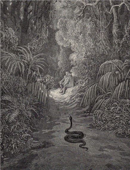 Gustave Doré | Gustave Dore Adam & Eve with the Snake (Milton's ...