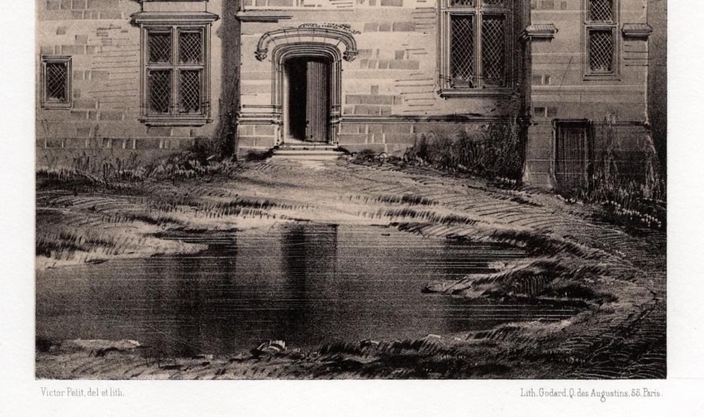 Victor Petit | VICTOR PETIT 1800s Original Lithograph CASTLE DE BAUMAIS ...