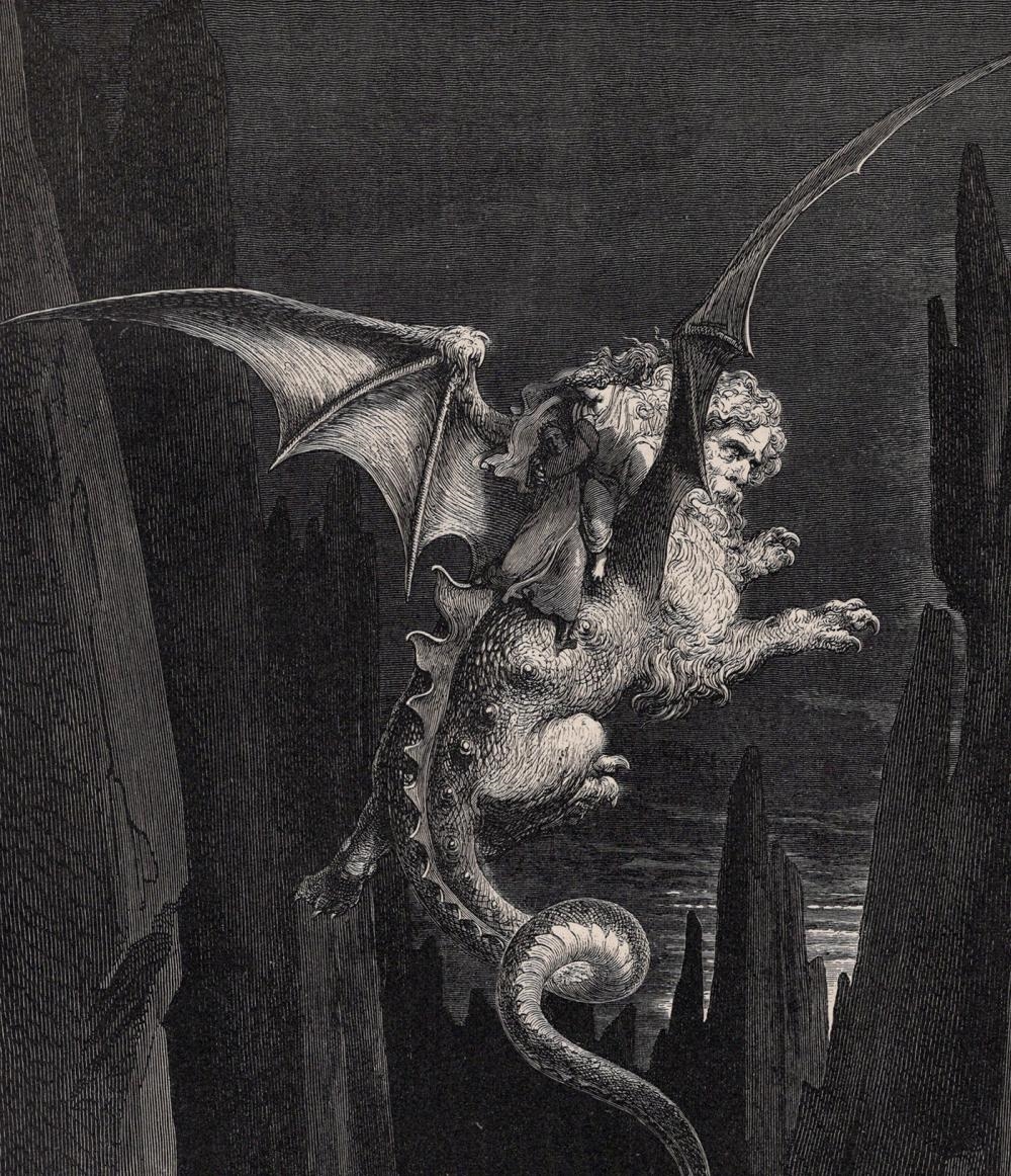 Gustave Doré | Gustave Dore Geryon (Dante's Divine Comedy Enferno) c ...