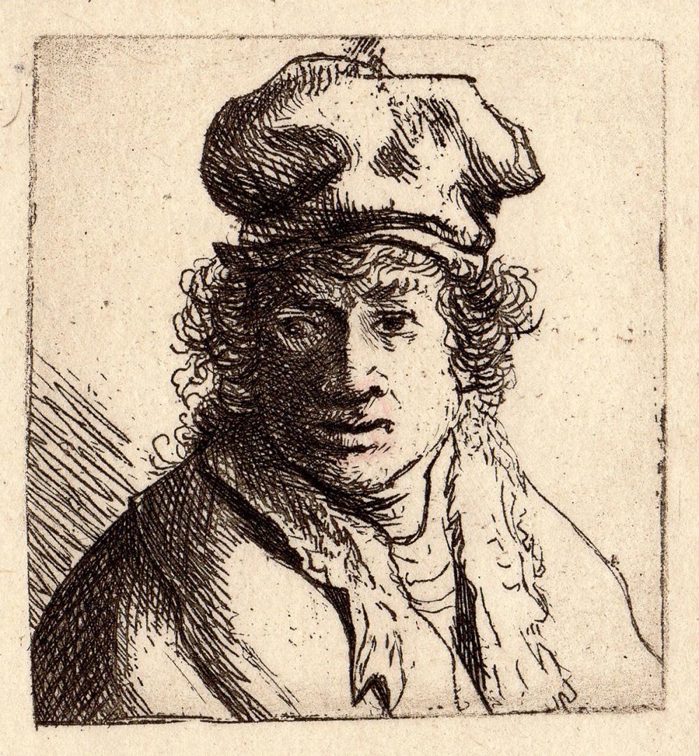 Rembrandt van Rijn | 1800s Rembrandt Etching B322 Bust of Young Man DURAND Original Framed ...