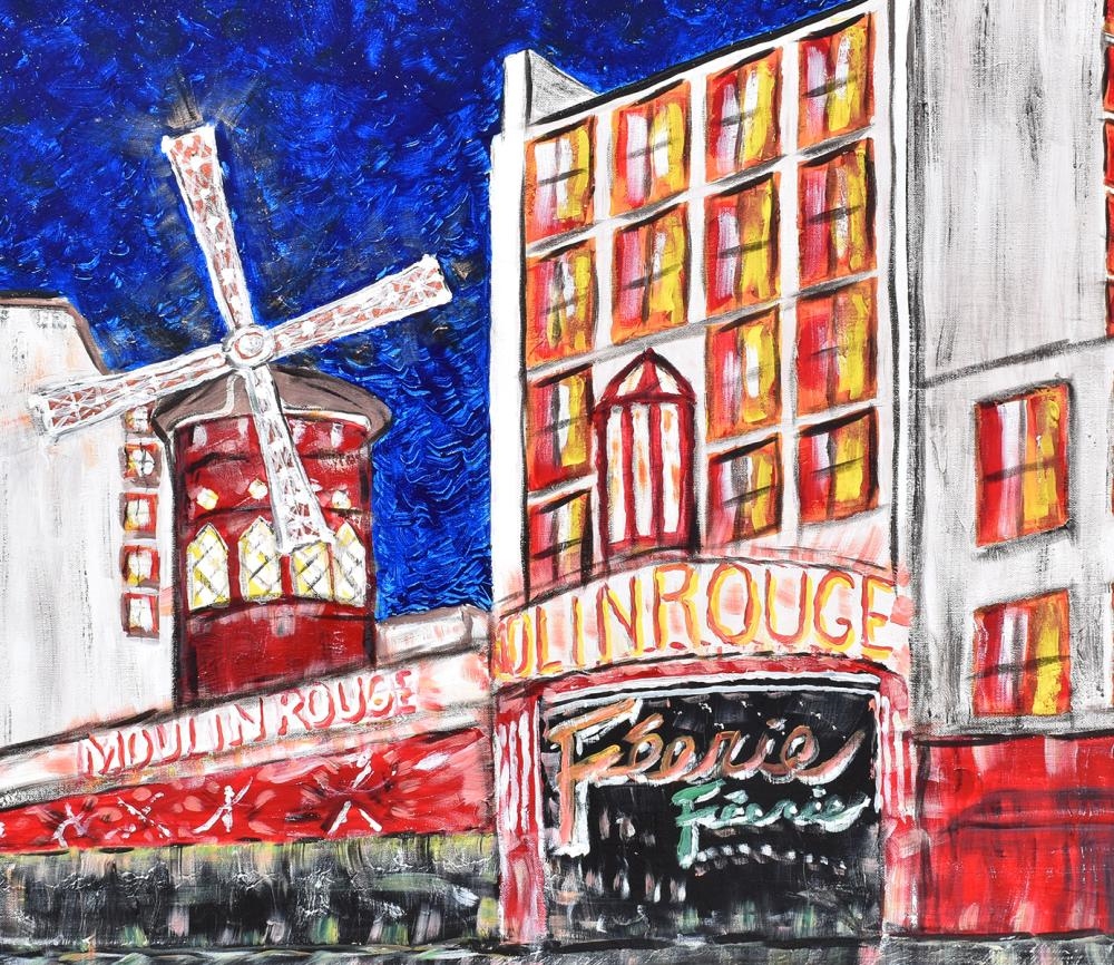 Arthur Kinslow | Arthur Kinslow Original Painting Moulin Rouge 36 x 48 ...