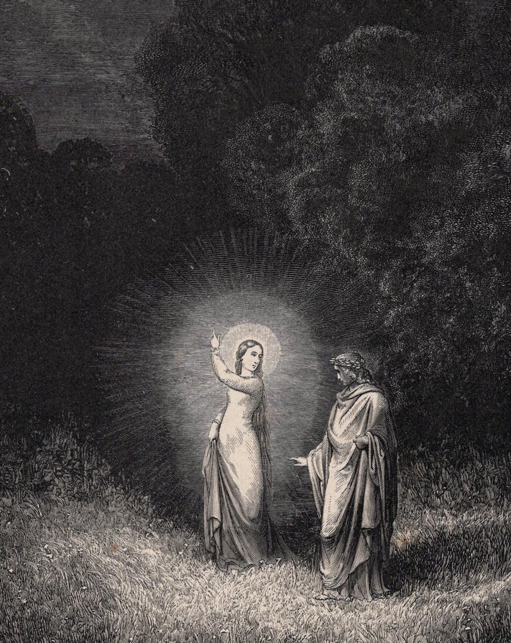 Gustave Doré | Gustave Dore Beatrice Appears to Virgil (Dante's Divine ...