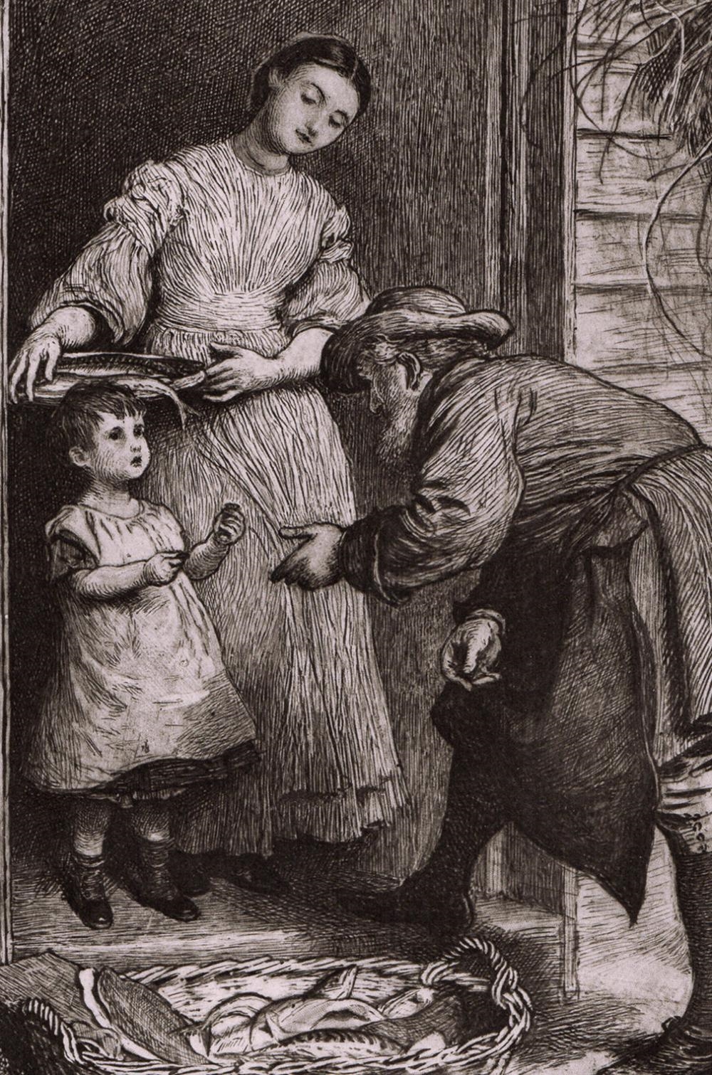 Frederick Walker | Frederick Walker 1889 etching The Fishmonger signed ...