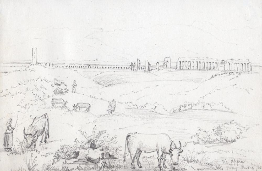 Agnes Buchan-hepburn | 1800's Hepburn Drawing Via Appia Roman Ruins ...