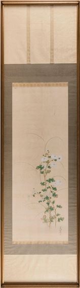 Kano Tsunenobu | PAIR OF JAPANESE FLORAL SCROLL PAINTINGS AFTER KANO ...