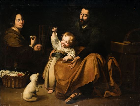 Bartolomé Estebán‏ Murillo | Holy Family with the little bird | MutualArt