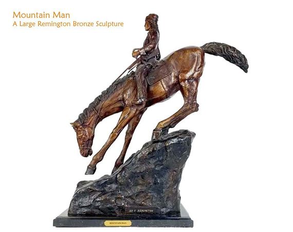 Richard Wong | Large Mountain Man Bronze Statue By Remington | MutualArt