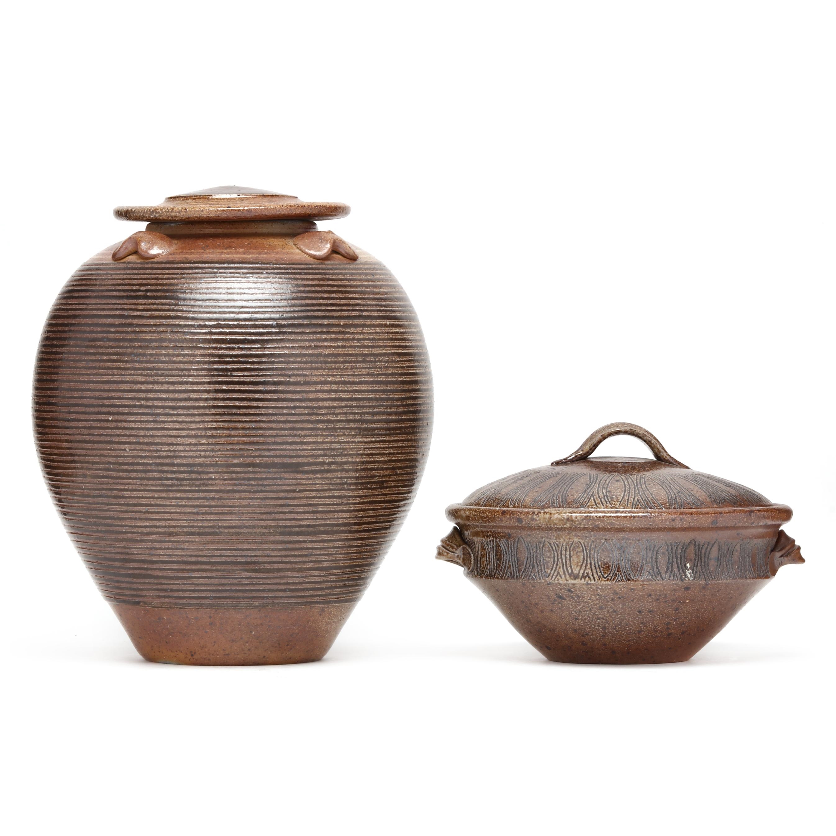 Donna Craven | Two Covered Pottery Vessels | MutualArt