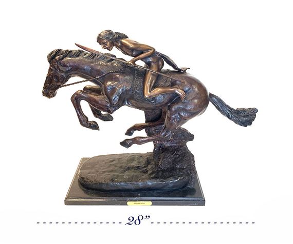 Frederic Remington | A Large Remington Patina-ted Bronze Statue | MutualArt