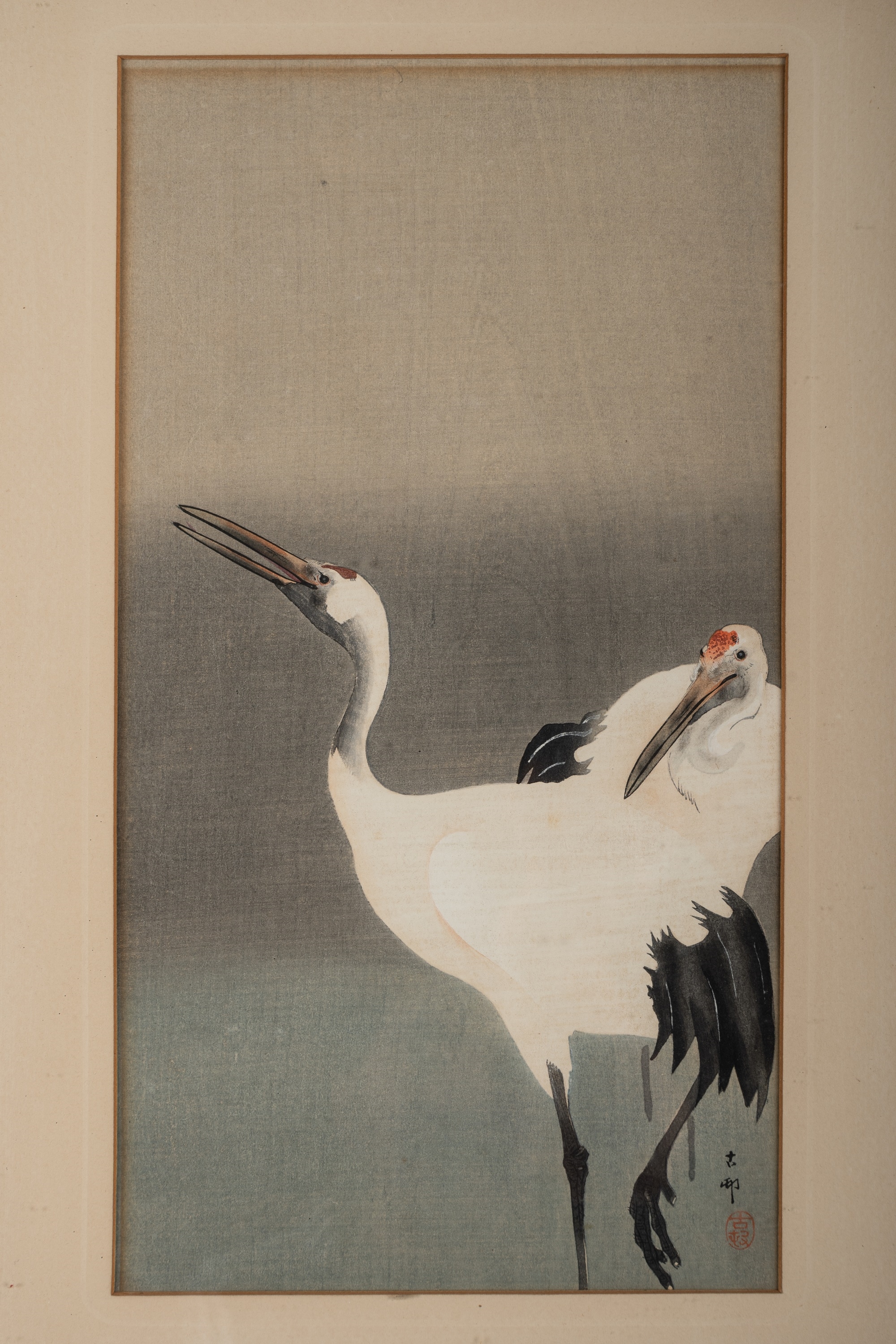 Ohara Koson | OHARA KOSON: TWO RED-CROWNED CRANES | MutualArt