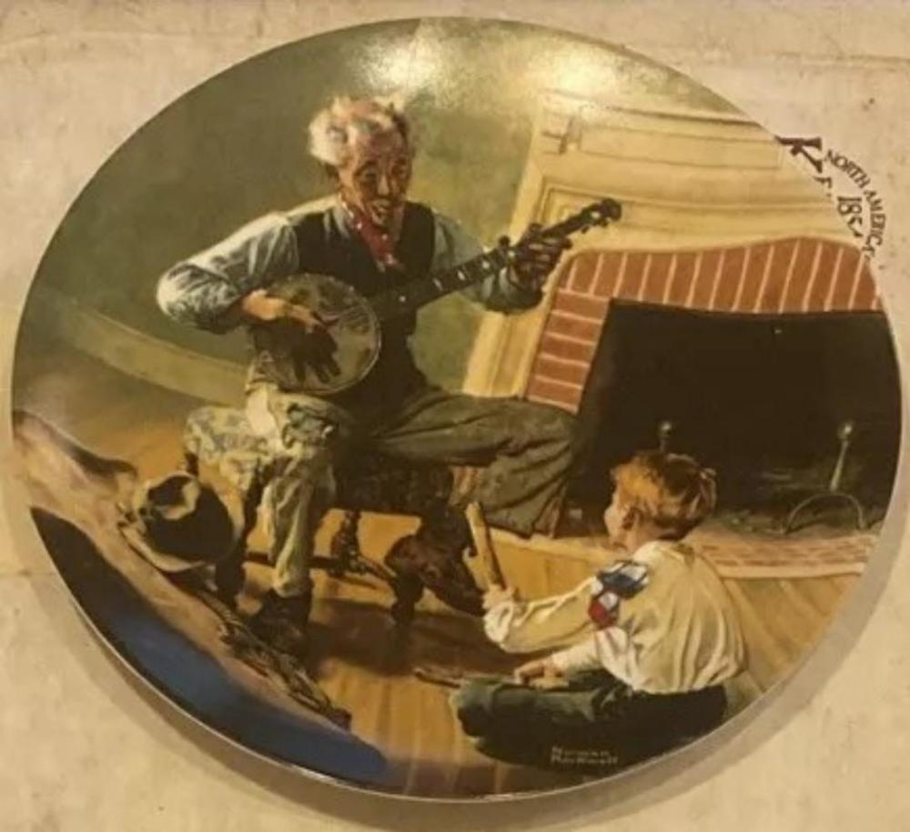 Norman Rockwell | NORMAN ROCKWELL THE BANJO PLAYER 1988 VINTAGE COLLECTORS PLATE (1988) | MutualArt
