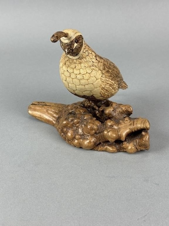 Neal Ricketts | Neal Ricketts Hand Carved Quail | MutualArt
