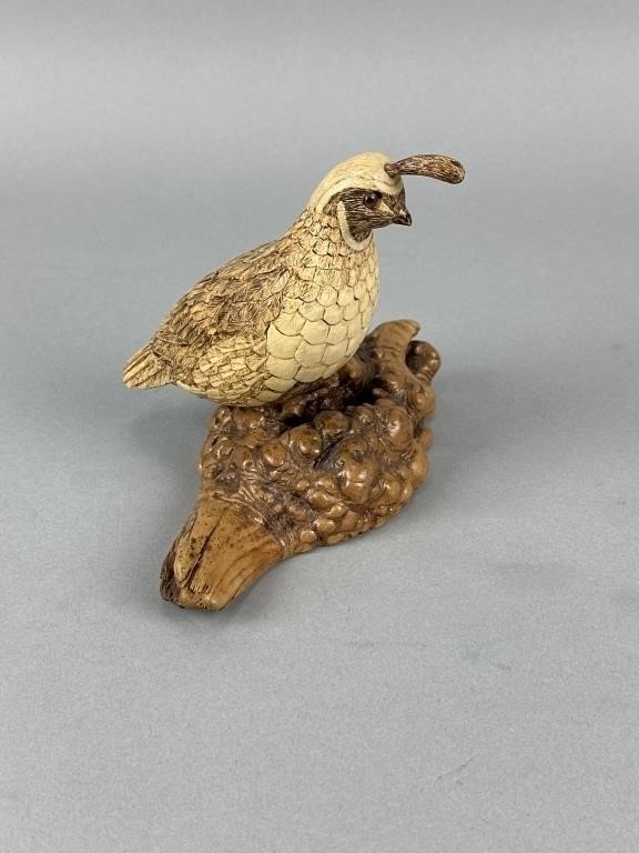 Neal Ricketts | Neal Ricketts Hand Carved Quail | MutualArt