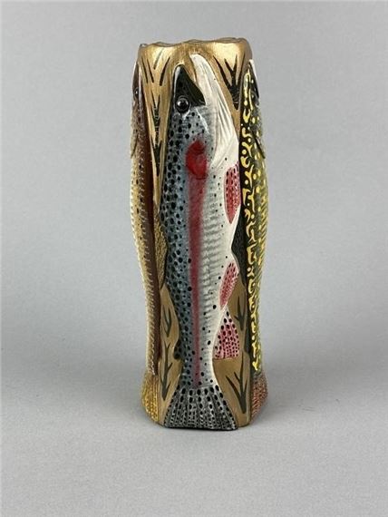 Carl Christiansen | Carl Christiansen Hand Carved Fish Vase | MutualArt