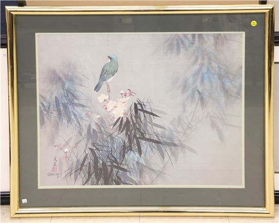 David Lee | David Lee Chinese Bird & Blossom Print Framed 30''x36 ...