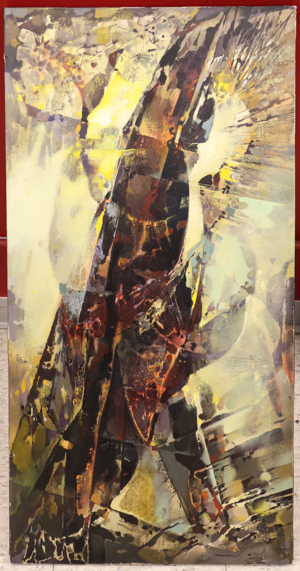 Jean Théobald Jacus | ''L'Olivier'' 1961 Abstract Oil Painting 39.5 ...