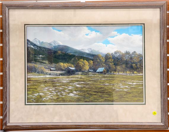 Jerry Inman | ''Homestead'' 1985 Pastel Painting Framed 25.5''x33 ...