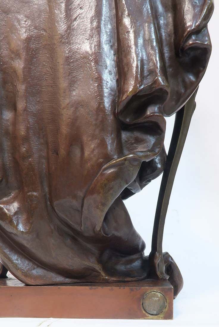 Ernest Justin Ferrand | 19th C. Important Original Bronze Maiden ...