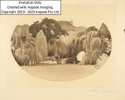 Richard Teschner | Baumgarten in Prag (1907) | MutualArt