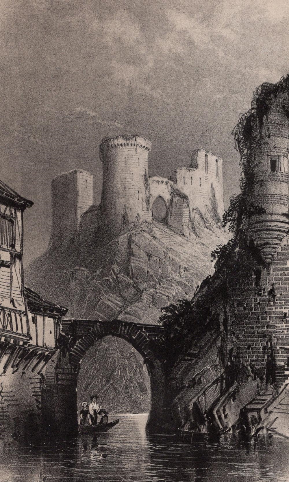 Victor Petit | VICTOR PETIT 1800s Original Lithograph Chateau De Druyes ...
