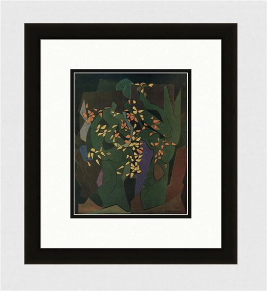 André Beaudin | 1943 Andre Beaudin Color Lithograph Shiny Leaves ...