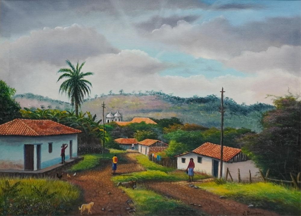 Adalid Cabrera Funez | Village Landscape (1990) | MutualArt