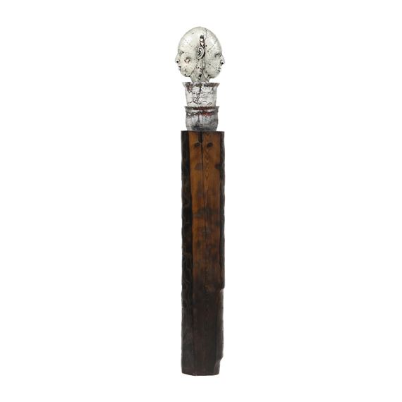 Clifford Rainey | Two-Faced Glass Totem Sculpture | MutualArt