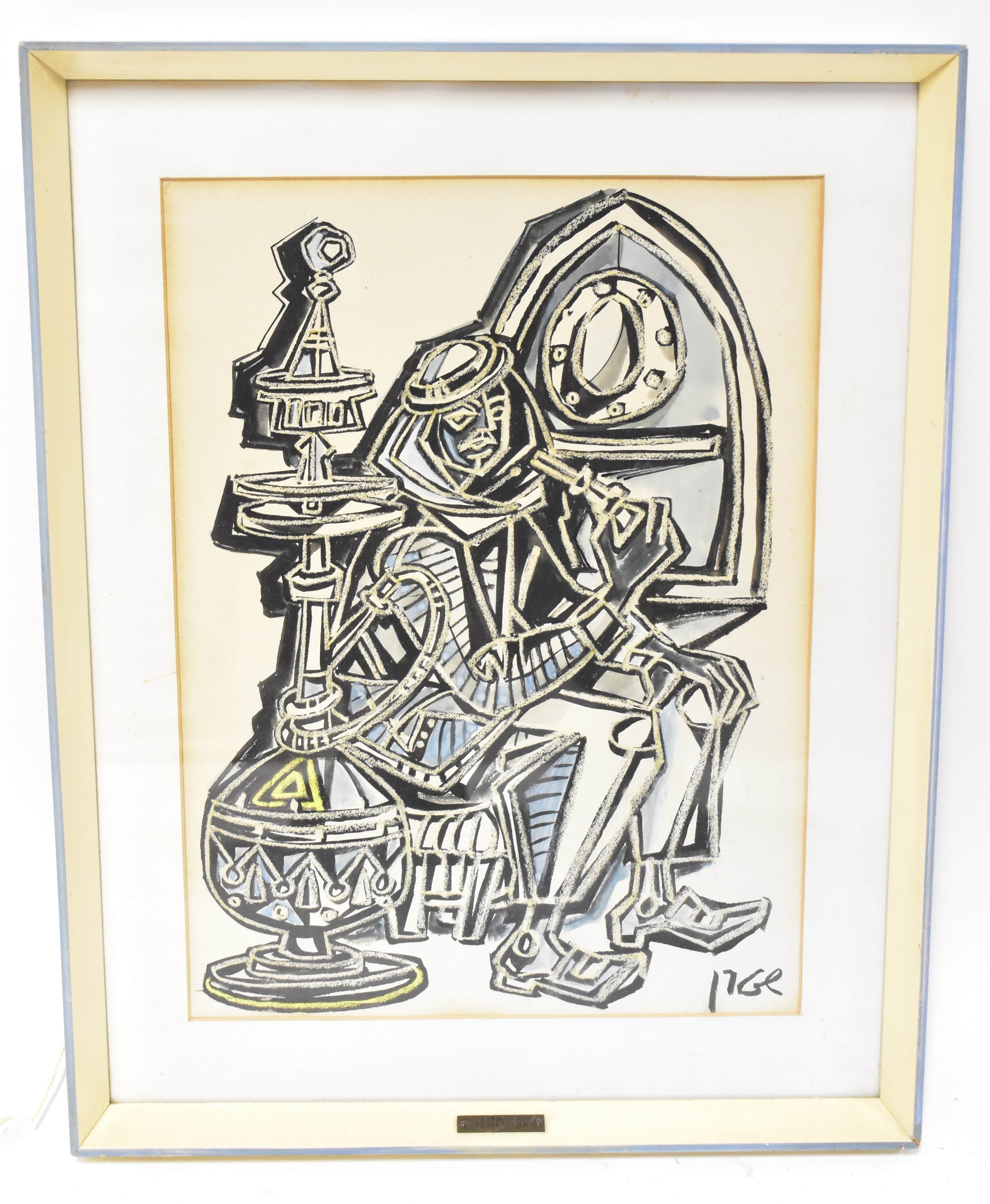 Yossi Stern | seated figure smoking a hookah | MutualArt
