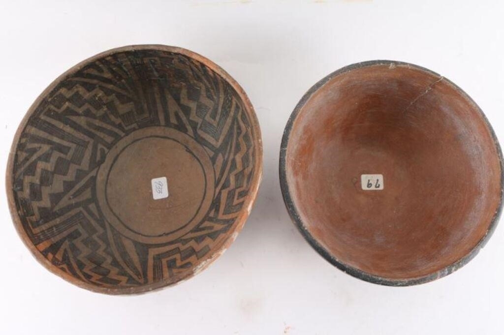 Steve Goldstein | Lot of 2 Polychrome Prehistoric Pots | MutualArt