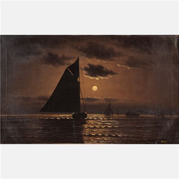 Edward Moran | Moonlight Sail | MutualArt